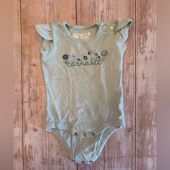 Carhartt | One Pieces | Carhartt Mint Baby Onesie With Floral Accents ...